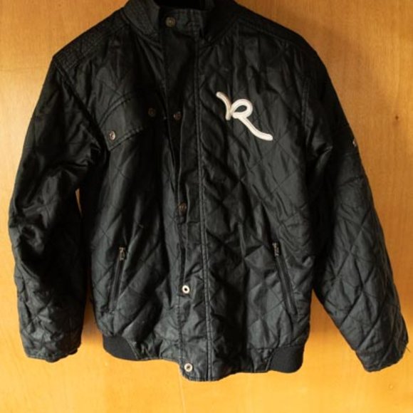 Rocawear | Jackets & Coats | Y2k Rocawear Black W White Logo Quilted ...